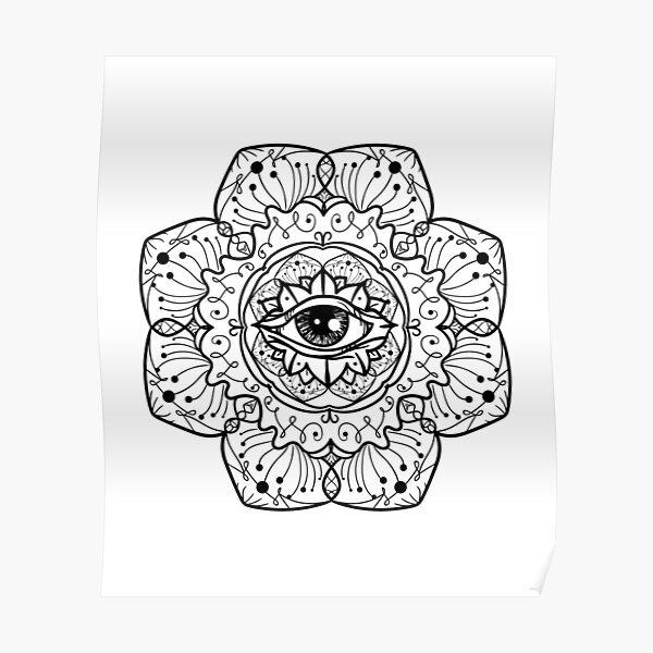 "Evil Eye Mandala" Poster by SzilviaHDesign | Redbubble