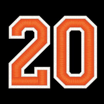 "Sports Number 20 Jersey twenty Orange" Sticker for Sale by elhefe ...