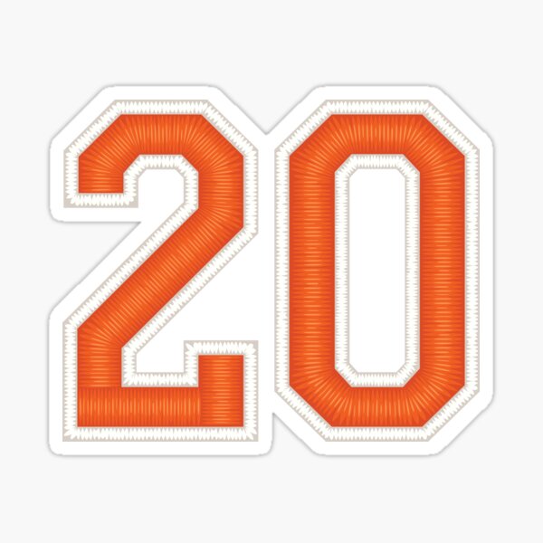 "Sports Number 20 Jersey twenty Orange" Sticker for Sale by elhefe ...