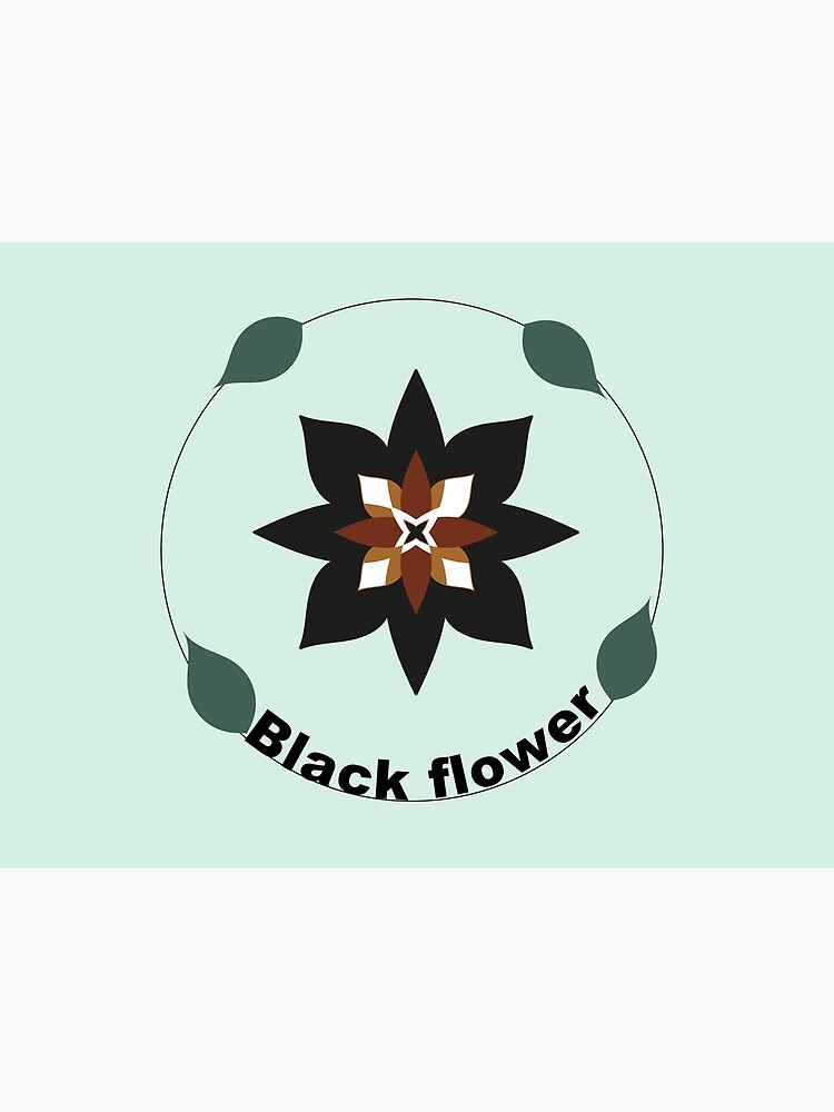 Póster «Emblema negro con una flor negra y en un círculo» de ...