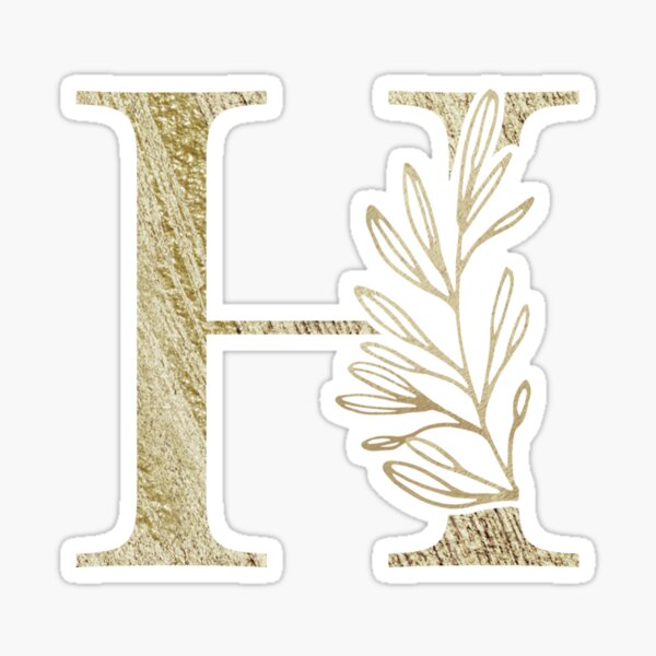 "H Golden Letter" Sticker for Sale by HintofNature | Redbubble