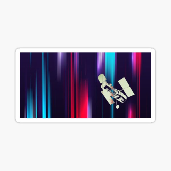 "Hubble in Neon Speed" Sticker for Sale by Carbono | Redbubble
