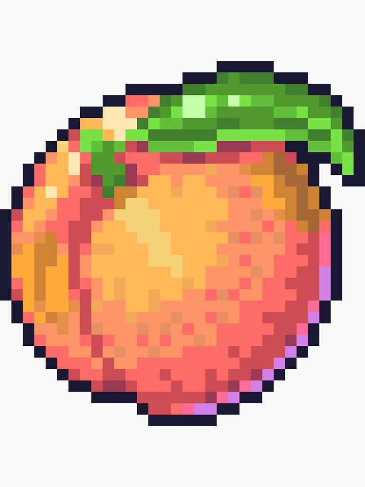 "Pixel Peach" Sticker for Sale by chipdesigns | Redbubble