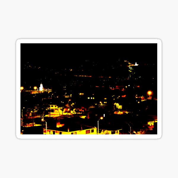 "Night View Of South Cuenca, Ecuador" Sticker for Sale by alabca ...