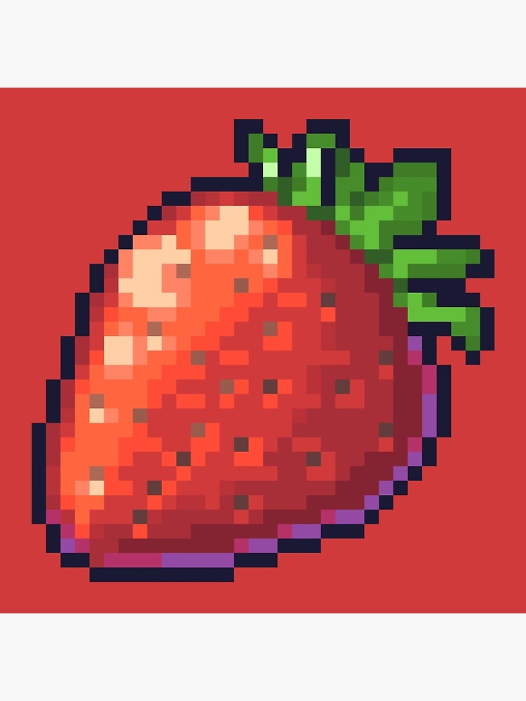 "Pixel Strawberry" Art Board Print for Sale by chipdesigns | Redbubble