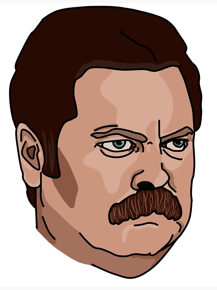 "Ron Swanson" Sticker for Sale by drewshechtman | Redbubble