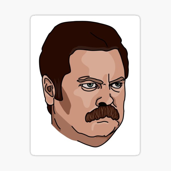 "Ron Swanson" Sticker for Sale by drewshechtman | Redbubble