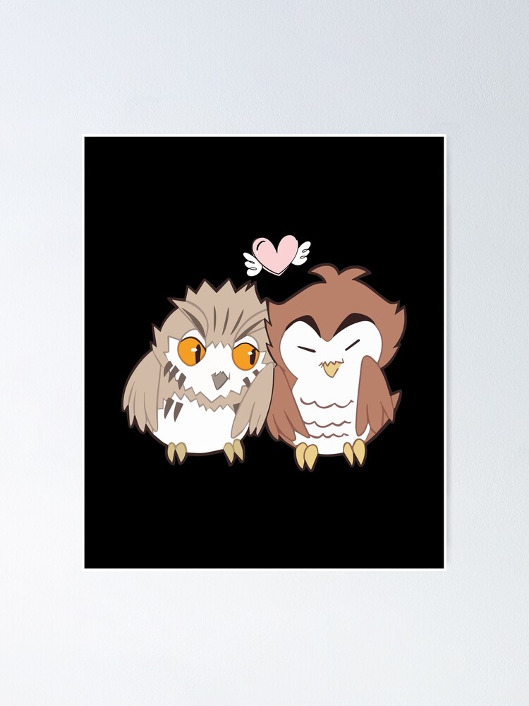 "Bokuaka Owl, Bokuto and Akaashi Owl " Poster by YeoDesign | Redbubble