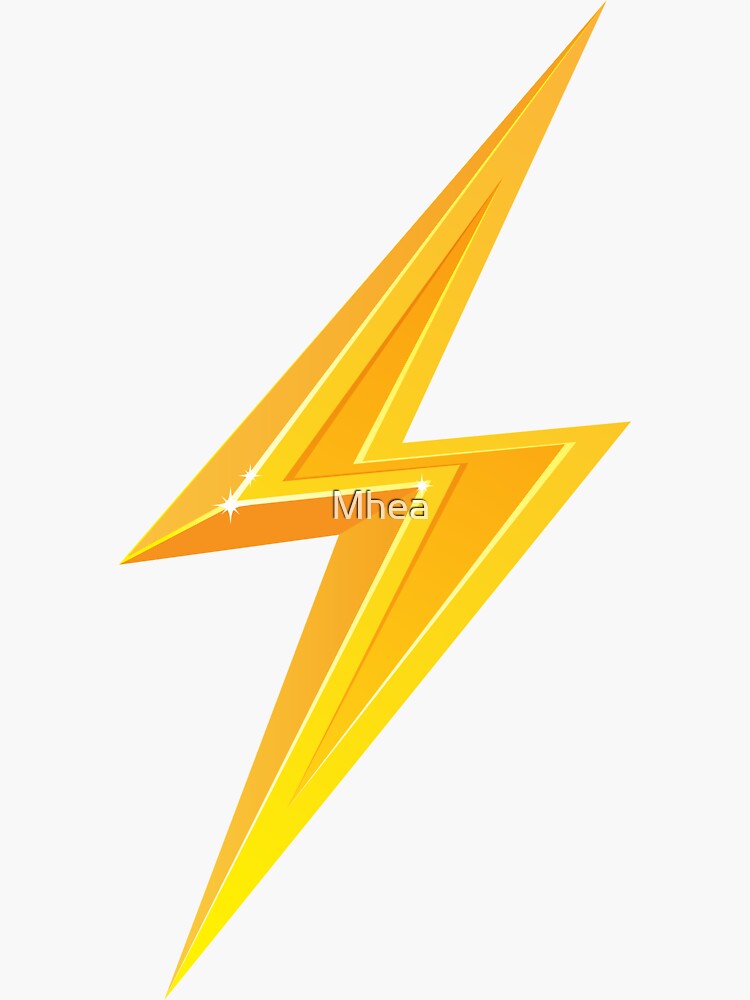 "Lightning bolt - 3D golden yellow" Sticker for Sale by Mhea | Redbubble