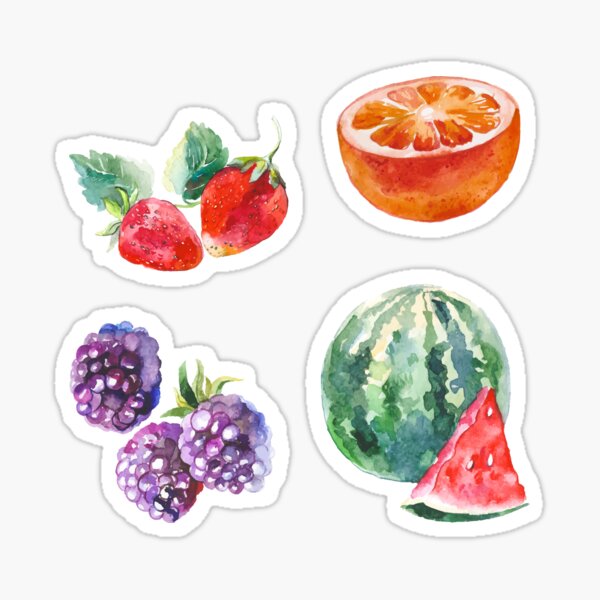 "Watercolor Fruits Sticker Pack" Sticker for Sale by springbloomb ...