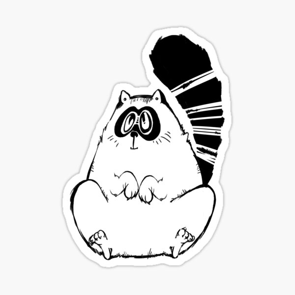 "Fat raccoon" Sticker by MangoOctopus | Redbubble