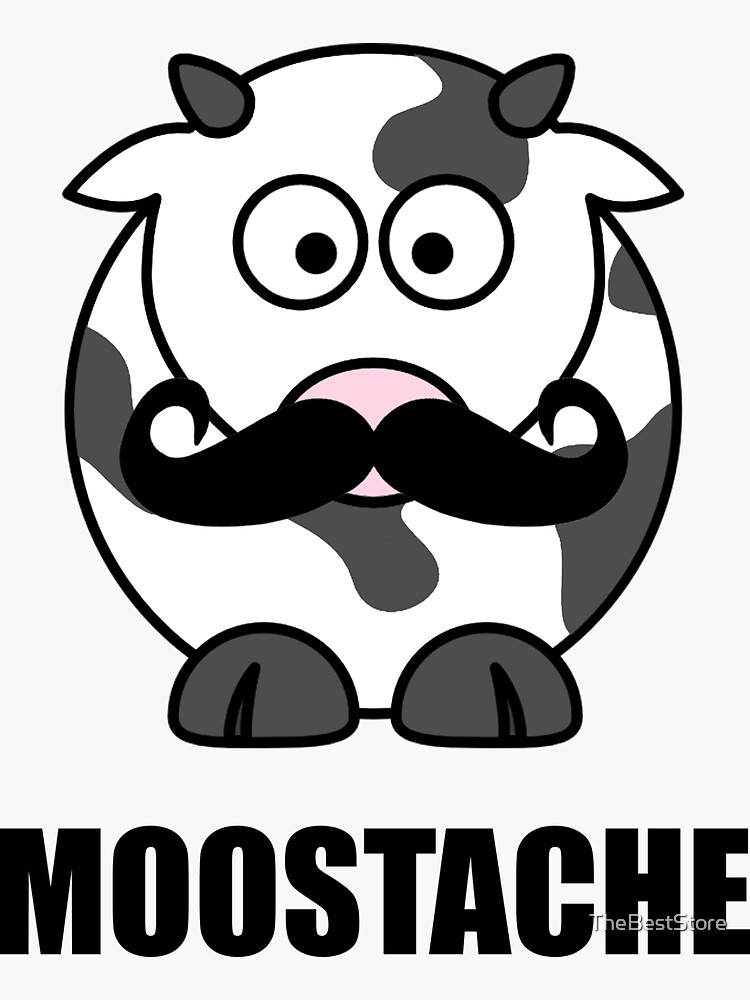 "Moostache Cow" Sticker for Sale by TheBestStore | Redbubble