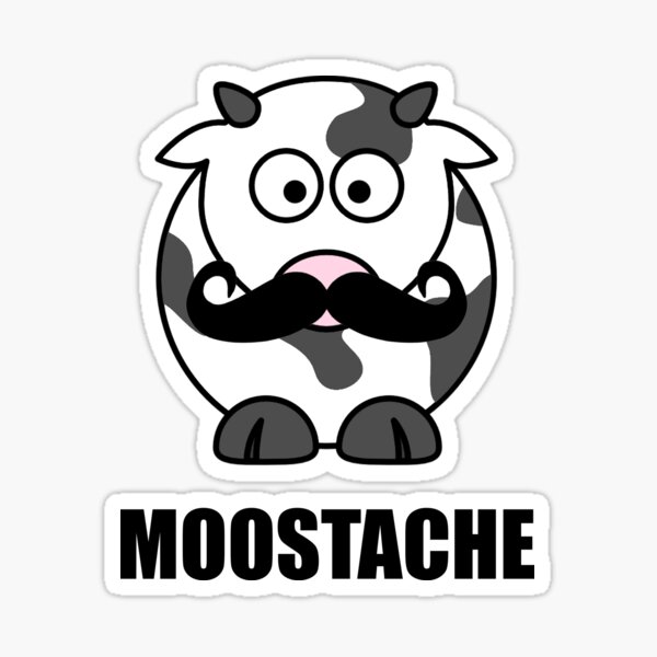 "Moostache Cow" Sticker for Sale by TheBestStore | Redbubble