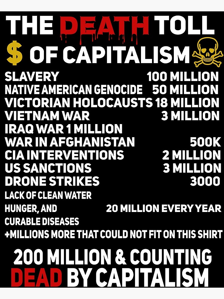 "The Death Toll of Capitalism Black Book" Poster for Sale by Joepseudo ...