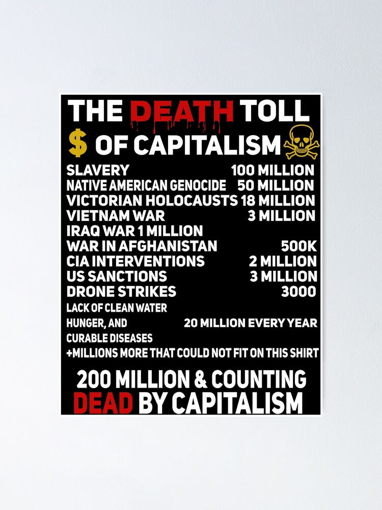 "The Death Toll of Capitalism Black Book" Poster for Sale by Joepseudo ...