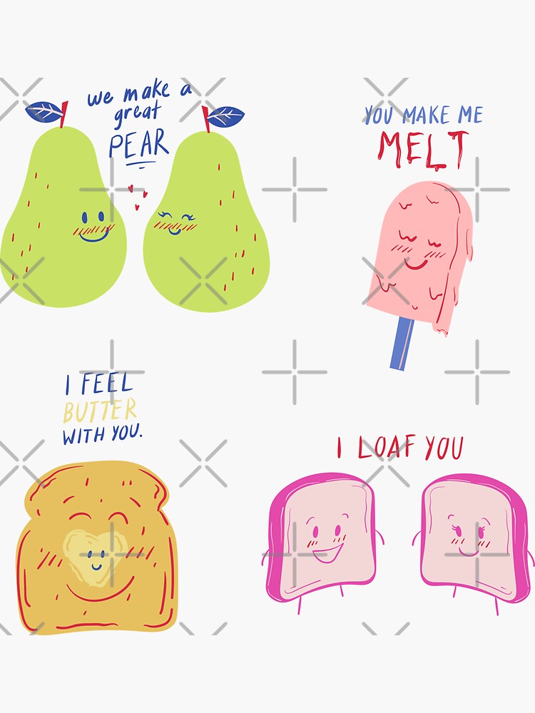 "Funny food puns packs" Sticker for Sale by AnujShah7 | Redbubble