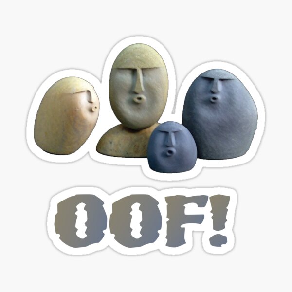 "Oof Stone Meme" Sticker for Sale by Marzuqi Che Rose | Redbubble