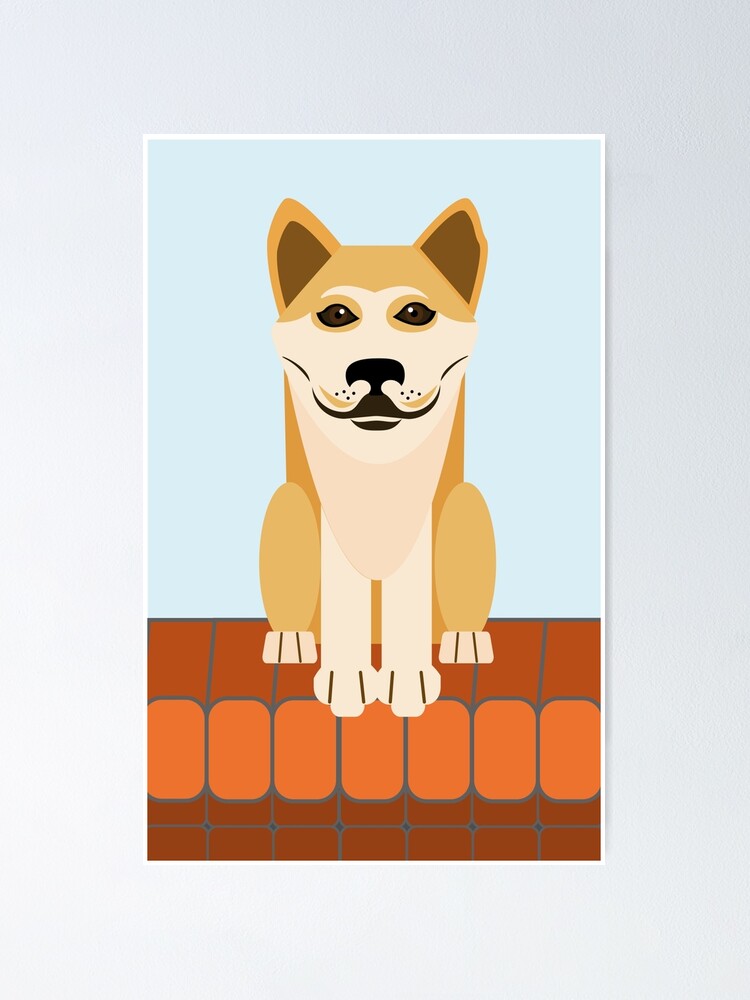 "Flat shiba" Poster by TIERRAdesigner | Redbubble