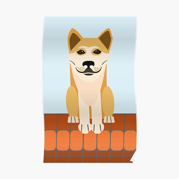 "Flat shiba" Poster by TIERRAdesigner | Redbubble