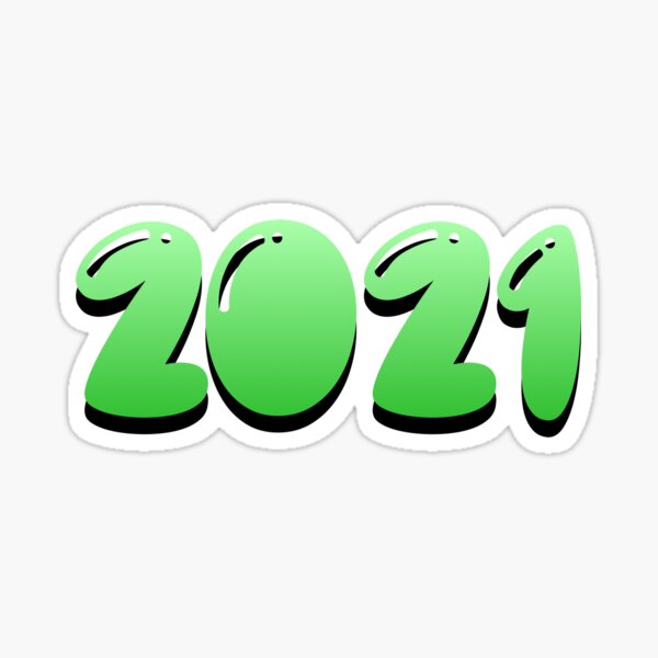 "2021 bubble text sticker" Sticker by periadt | Redbubble