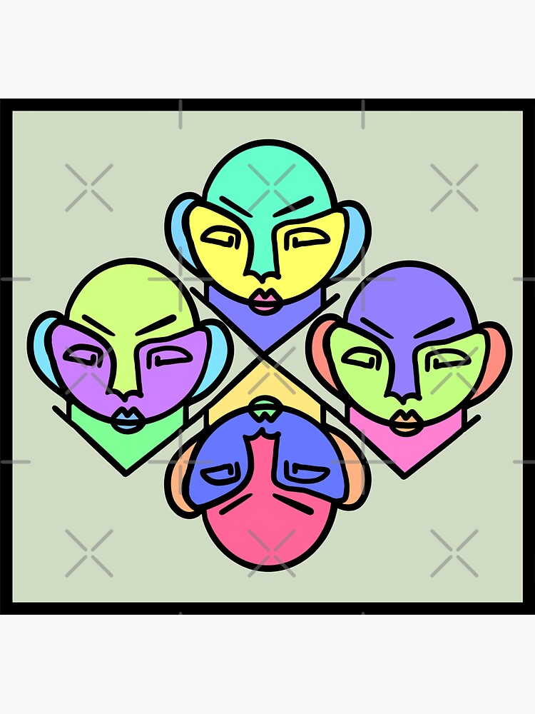 "The four faces of colour" Sticker for Sale by veganstickers | Redbubble