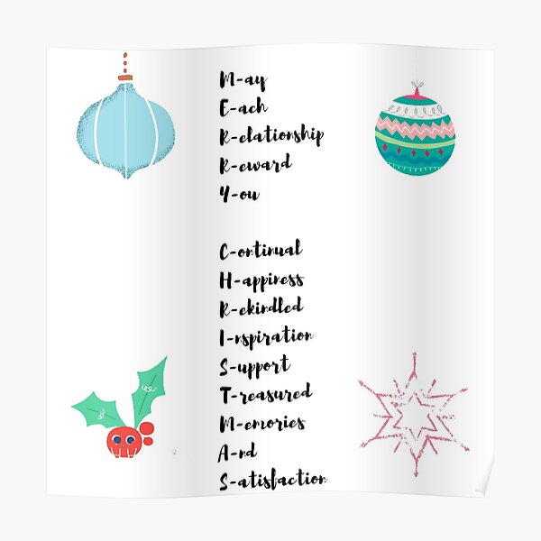 "Merry Christmas Acronym" Poster for Sale by SAGES-designs | Redbubble
