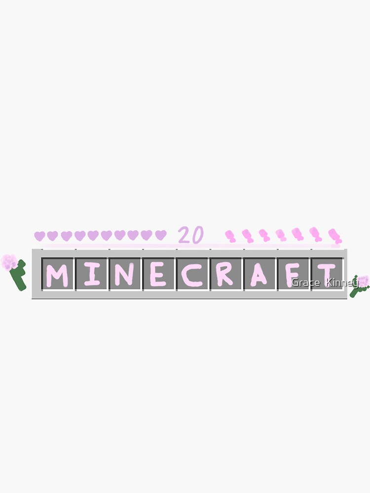 "cute pink minecraft toolbar :D" Sticker for Sale by gracekinney097 ...