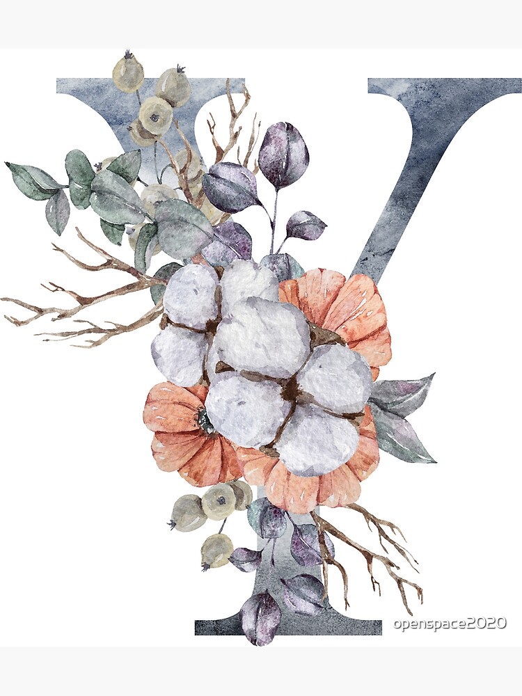 "Floral Letter Y Graphic Design." Poster for Sale by openspace2020 ...