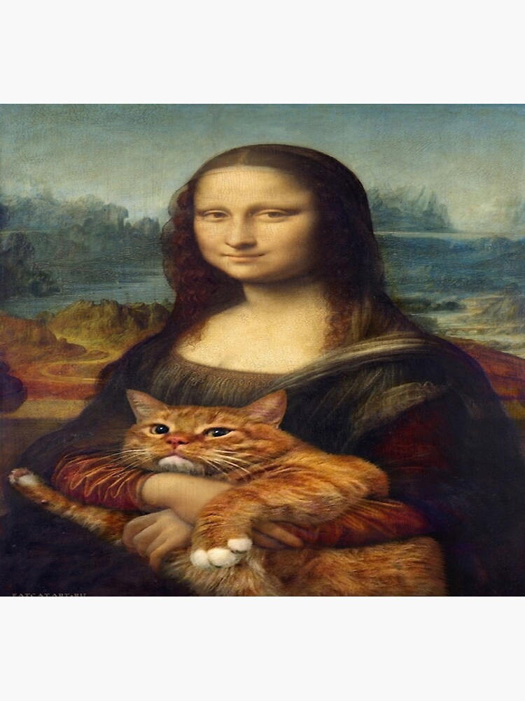 "Mona Lisa with cat" Poster by MGRP | Redbubble