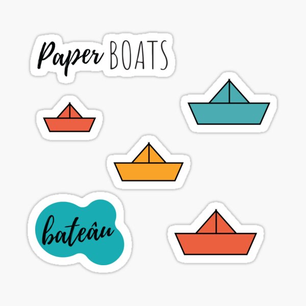 "Pattern - Colourful Paper Boats" Sticker for Sale by hydrEAU | Redbubble