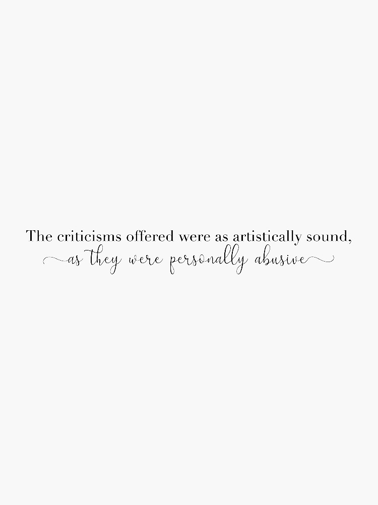 "criticism" Sticker for Sale by ccannilla0104 | Redbubble