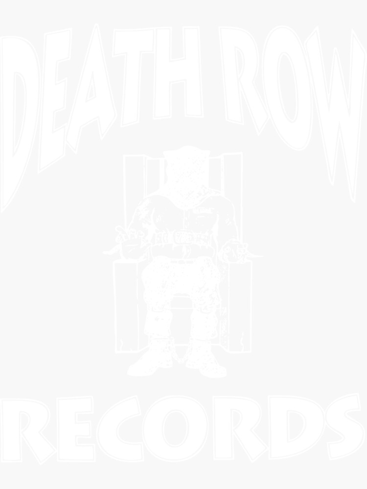 "Death Row Records Adult Unisex White Logo with Sleeve Hit Heavy ...