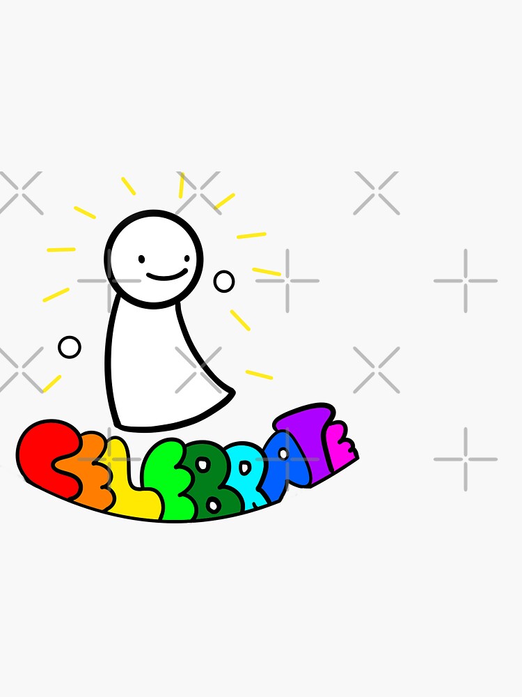 "Dream Blob “Celebrate”" Sticker by MacaroniSlothCo | Redbubble