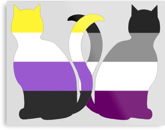 "Nonbinary Ace Pride Cats" Metal Print by shaneisadragon | Redbubble