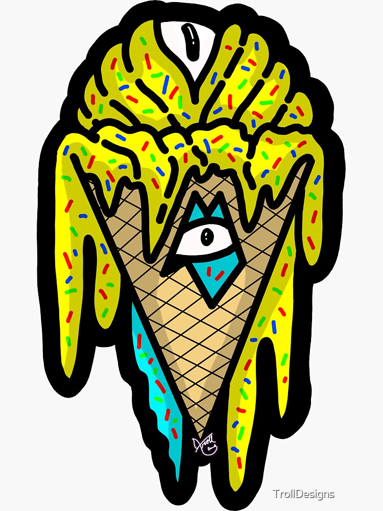 "Gross Ice-cream" Sticker by TrollDesigns | Redbubble
