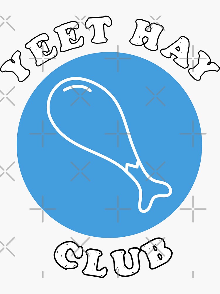 "Yeet Hay Club Funny Asian Joke - Black Color Version" Sticker for Sale ...