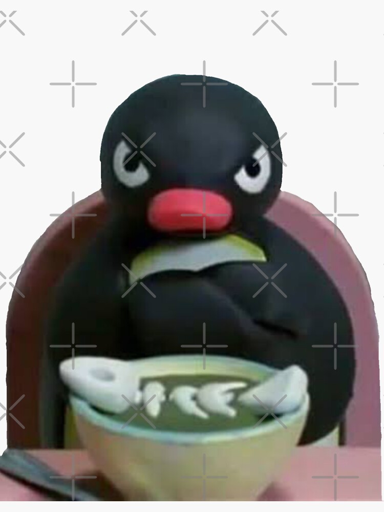 "Angry Pingu Fish Bowl Official Merch" Sticker for Sale by BeepPeepYT ...