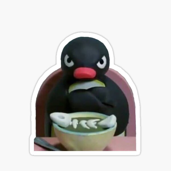 "Angry Pingu Fish Bowl Official Merch" Sticker for Sale by BeepPeepYT ...