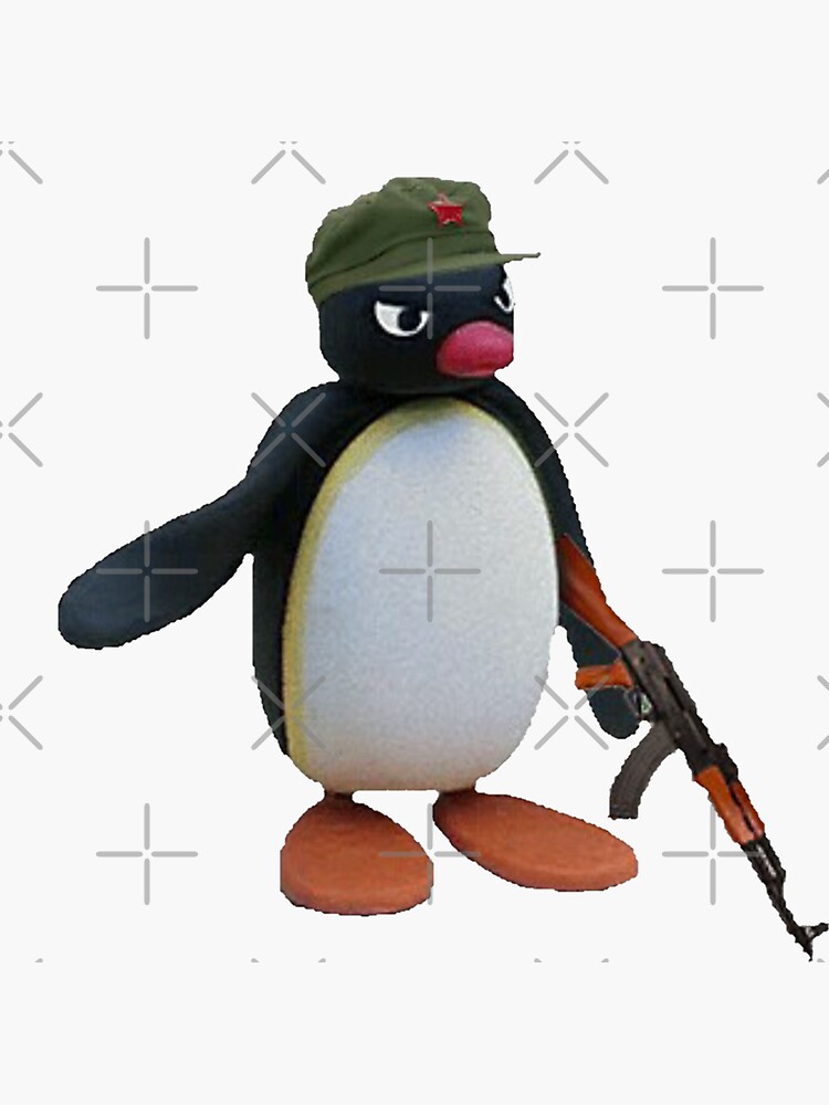 "Angry Pingu AK-47 Official Merch" Sticker for Sale by BeepPeepYT ...