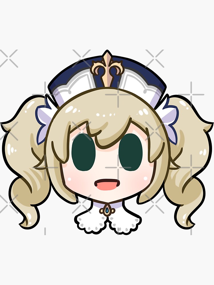 Pegatina «Genshin Impact Barbara cabeza chibi» de Morcawork | Redbubble