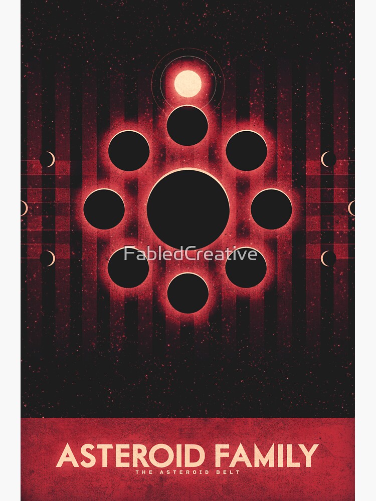 "The Asteroid Belt | Asteroid Family | Space Art" Sticker by ...