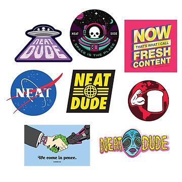 "Neat Dude | Space Alien Themed Sticker Pack" Sticker for Sale by ...
