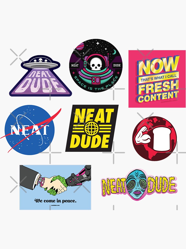"Neat Dude | Space Alien Themed Sticker Pack" Sticker for Sale by ...