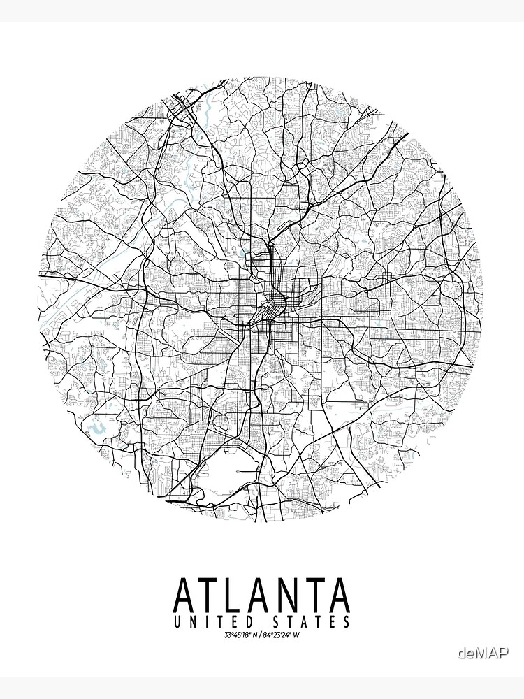 Lámina artística «Mapa de la ciudad de Atlanta de los Estados Unidos ...