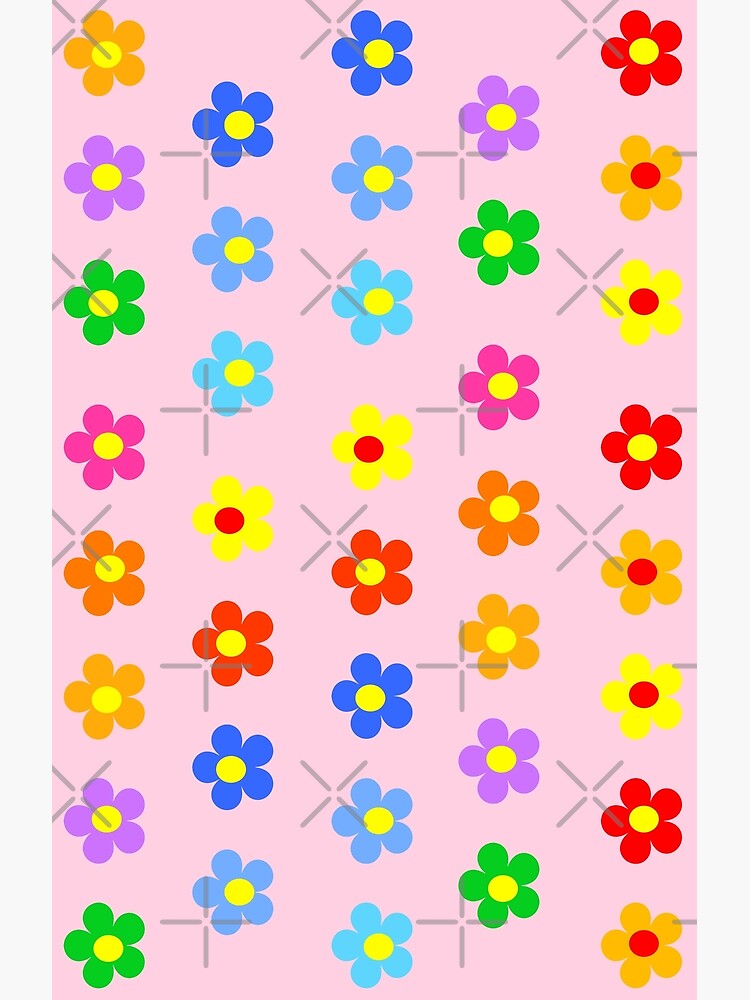 "rainbow kidcore flower design - sticker pack" Poster by elizastreet ...