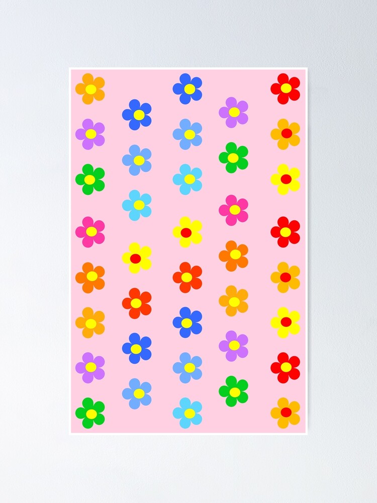 "rainbow kidcore flower design - sticker pack" Poster by elizastreet ...
