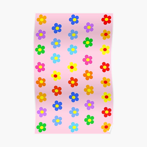 "rainbow kidcore flower design - sticker pack" Poster by elizastreet ...