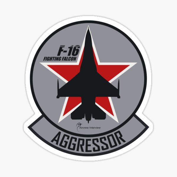 "F-16 Aggressor Patch" Sticker for Sale by ACInterview | Redbubble