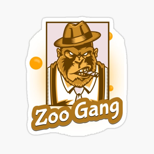 "Zoo Gang Gorilla Gangster" Sticker by Pinu005 | Redbubble