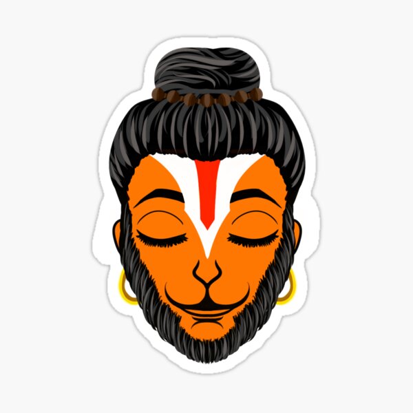"Shri Hanuman face " Sticker for Sale by nikhilmishra | Redbubble